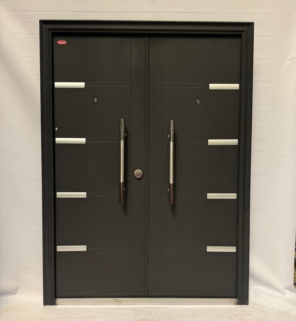 Black Crack Steel Security Door-Multi Lock | Frame, Handle & Lock Incl ...