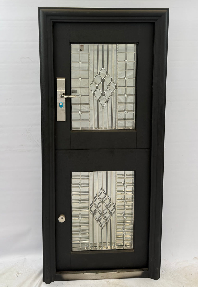 B023 Black Steel stable Security Door - Toughened Glass |Door King SA ...