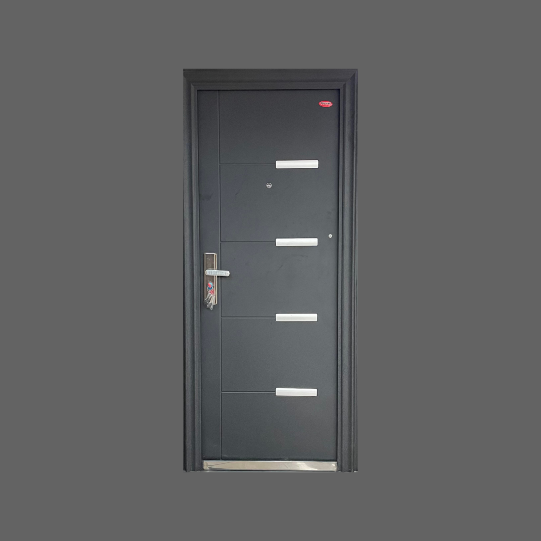 Black Crack Steel Security Door-Multi Lock | Frame, Handle & Lock Incl ...